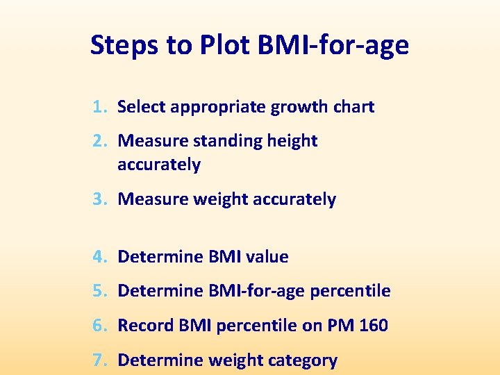 Assessing Child Growth Using Body Mass Index BMIforAge