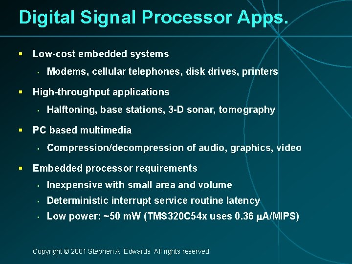 Assembly Languages II Prof Stephen A Edwards with