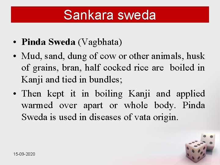 Ushma Sweda 15 09 2020 Introduction to Swedana