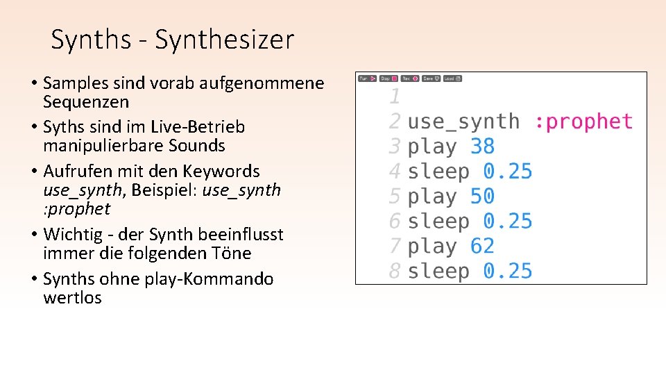 Sonic Pi Learning to programm with music Sonic