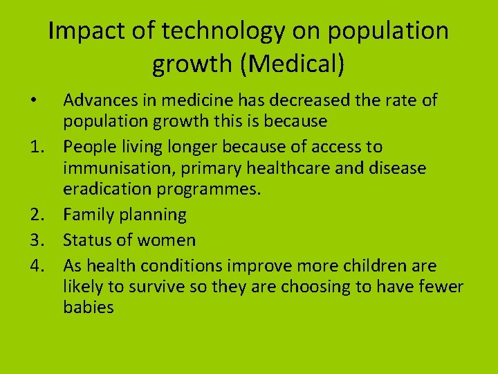 2 Overpopulation and Development 1 2 3 4