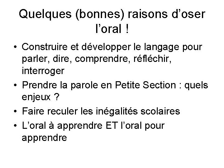Enseigner et apprendre le langage oral lcole maternelle