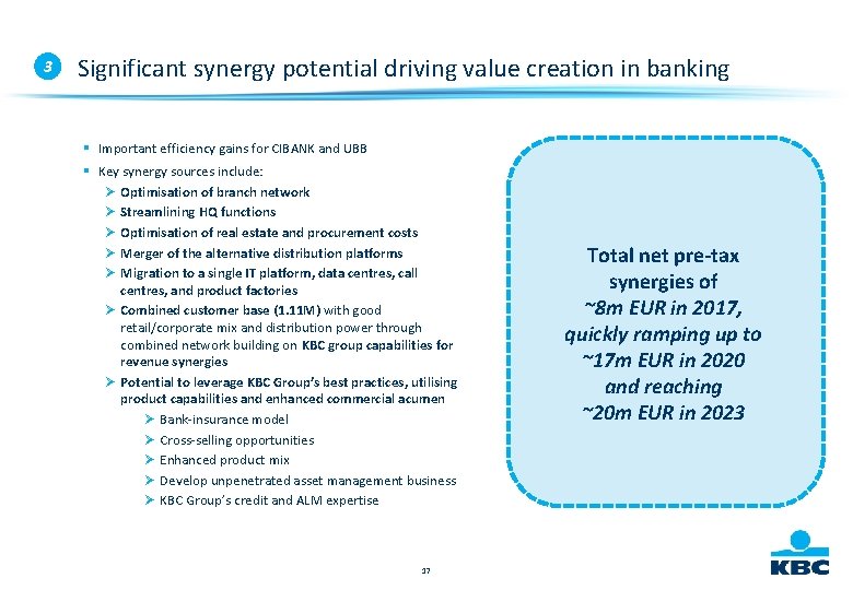 KBC Group Media presentation Acquisition of UBB and
