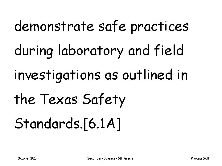 demonstrate safe practices during laboratory and field investigations