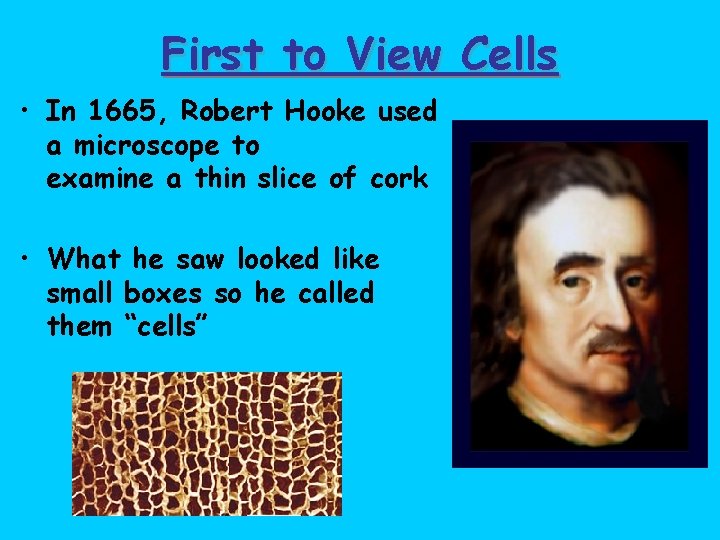 Discovery of Cells First to View Cells In