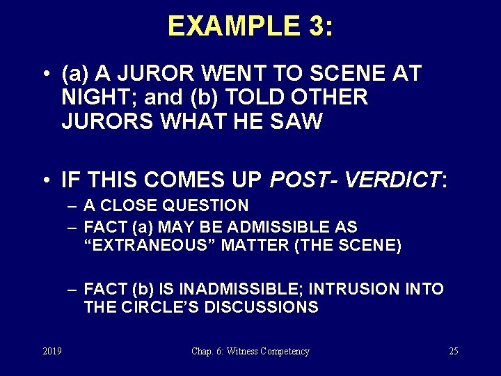CHAP 6 COMPETENCY OF WITNESSES Prof JANICKE 2019