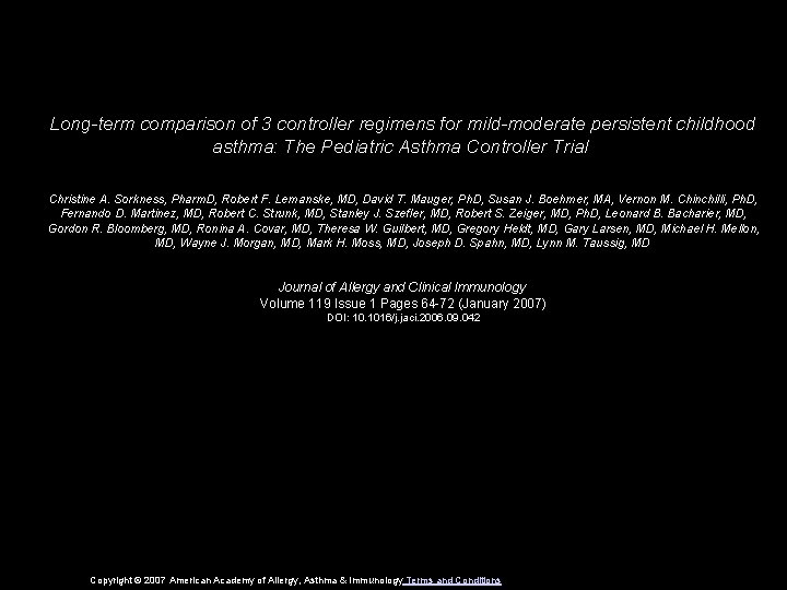 Longterm comparison of 3 controller regimens for mildmoderate