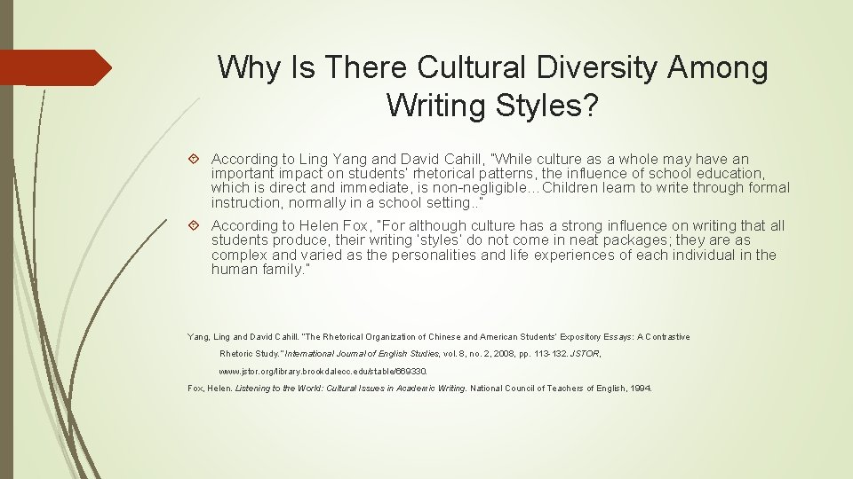 Culturally Diverse Writing Styles Shanna Williams Visual Representations