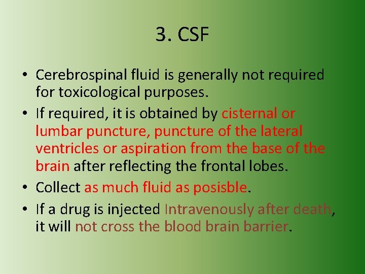 Collection preservation and dispatch of specimen viscera Introduction