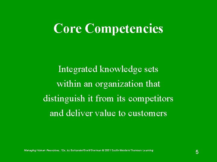 Managing Human Resources Bohlander Snell Sherman Chapter 1