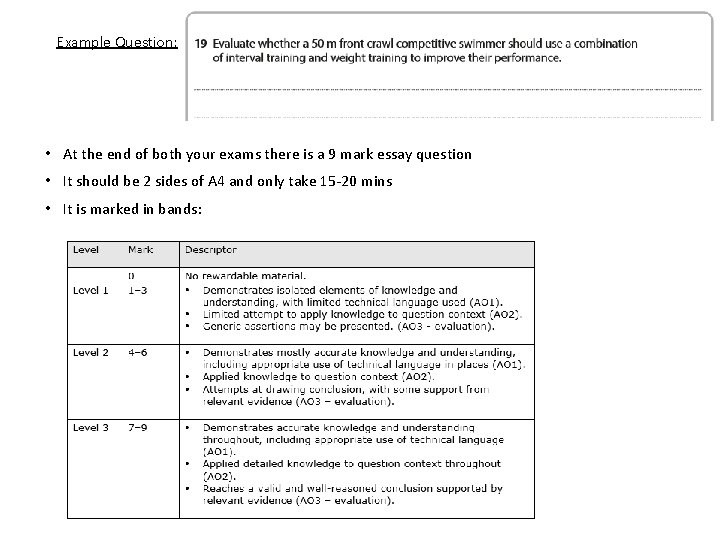 GCSE PE 1 9 SPEC 9 Mark Questions