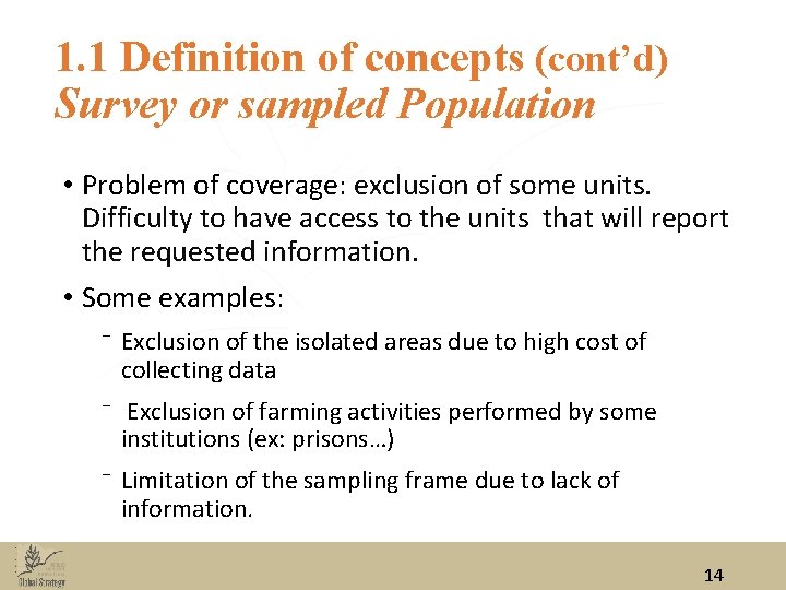 MASTER SAMPLING FRAMEMSF FOR AGRICULTURAL STATISTICS Module 2