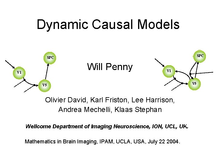 Dynamic Causal Models SPC Will Penny V 1