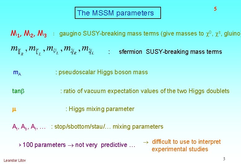 Beyond the Standard Model Lecture 6 Leandar Litov