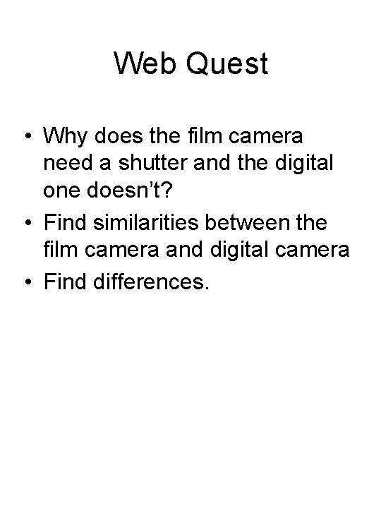 Dissecting a Single Use Film Camera RIT Center