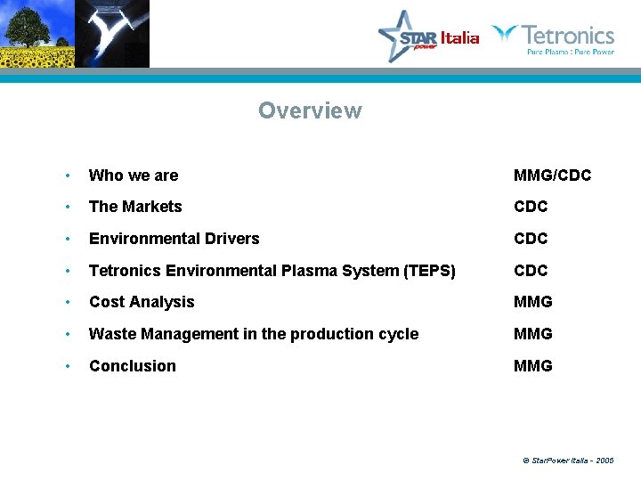 Plasma Special Waste Treatment Tetronics Star Power Italia