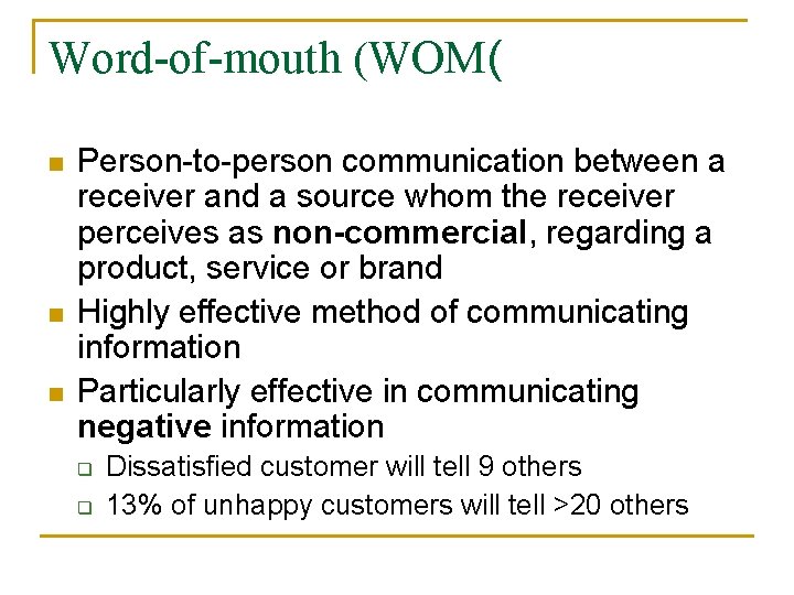 Word of Mouth Communication and Opinion Leadership Buzz