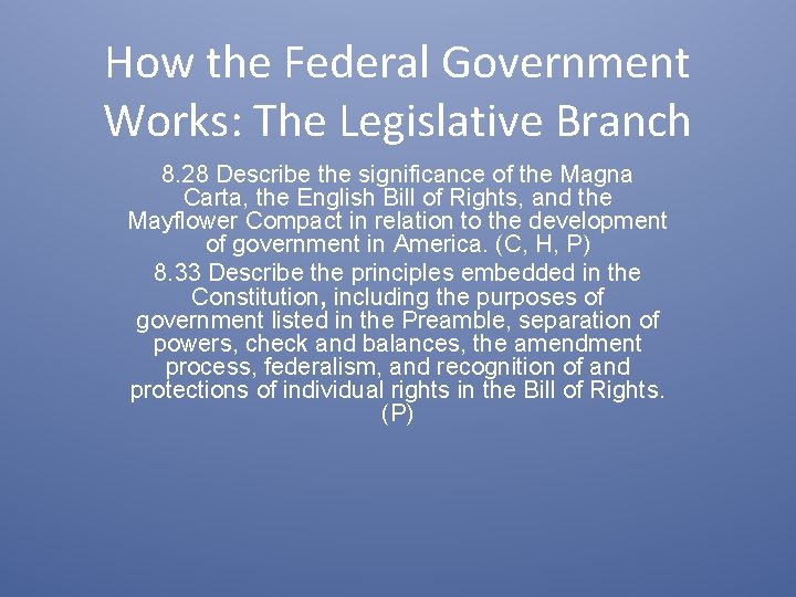How the Federal Government Works The Legislative Branch