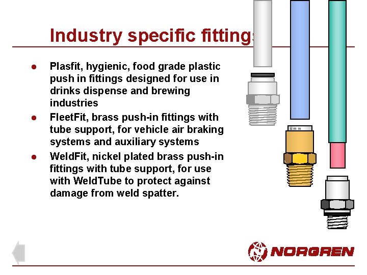 Fittings and Tube For the interconnection of pneumatic