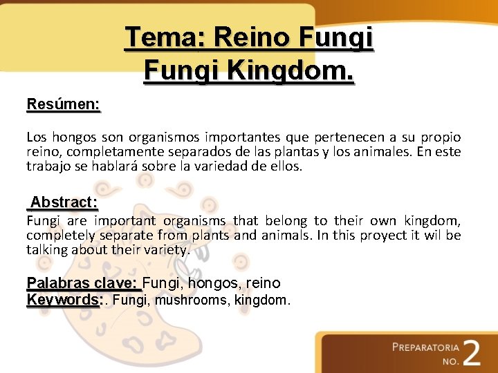 rea Acadmica Biologa Tema Reino Fungi Profesor L