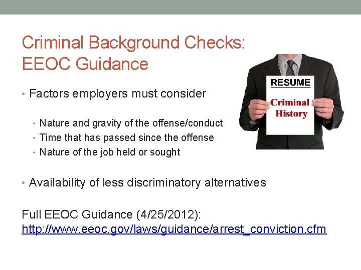 EMPLOYMENT BACKGROUND CHECKS BEST PRACTICES Presented by Peter