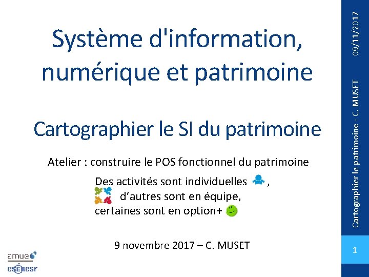 Cartographier le SI du patrimoine Atelier construire le