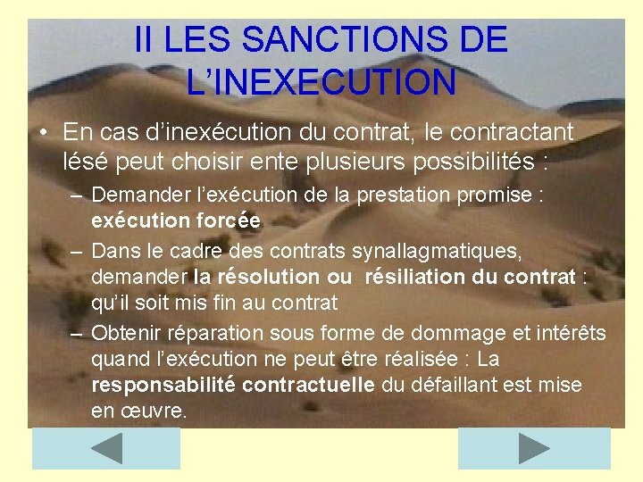 LEXECUTION DES OBLIGATIONS CONTRACTUELLES I LES EFFETS DES