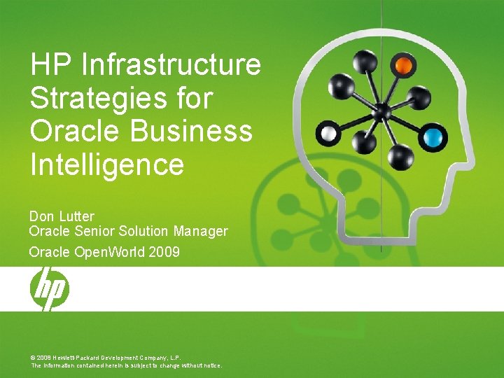 HP Infrastructure Strategies for Oracle Business Intelligence Don