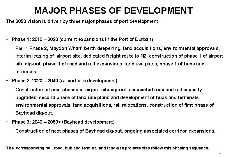 2050 vision for the Durban to Gauteng Freight
