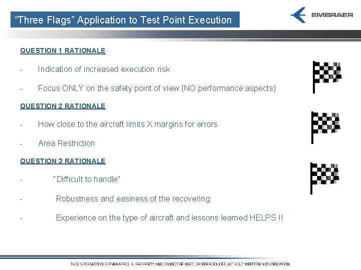 EMBRAER Safety Review Board Three Flags Test Point