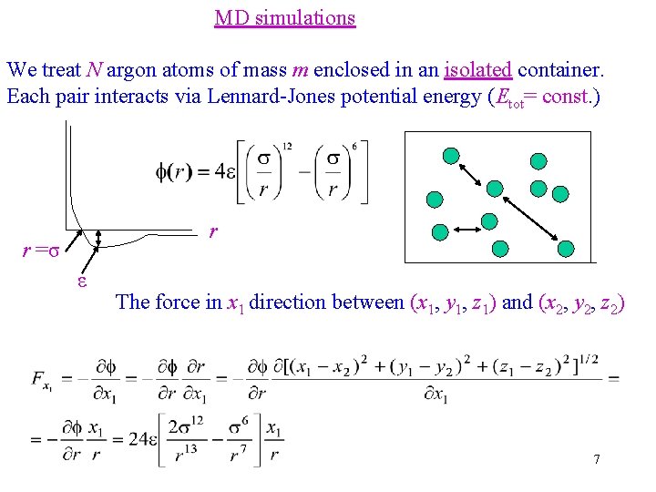Molecular Biophysics III dynamics Molecular Dynamics Simulations 011305