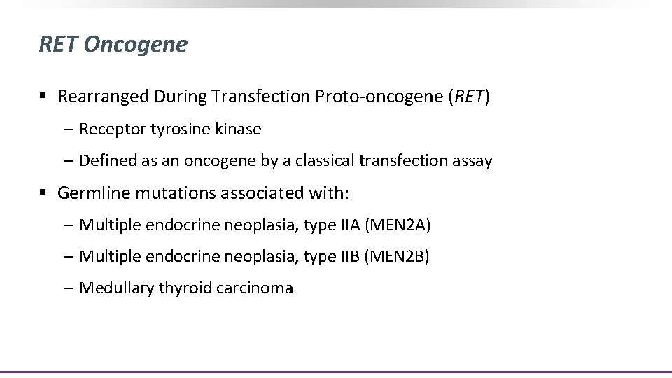 Advanced Colorectal Cancer Individualization of Treatment RET alterations
