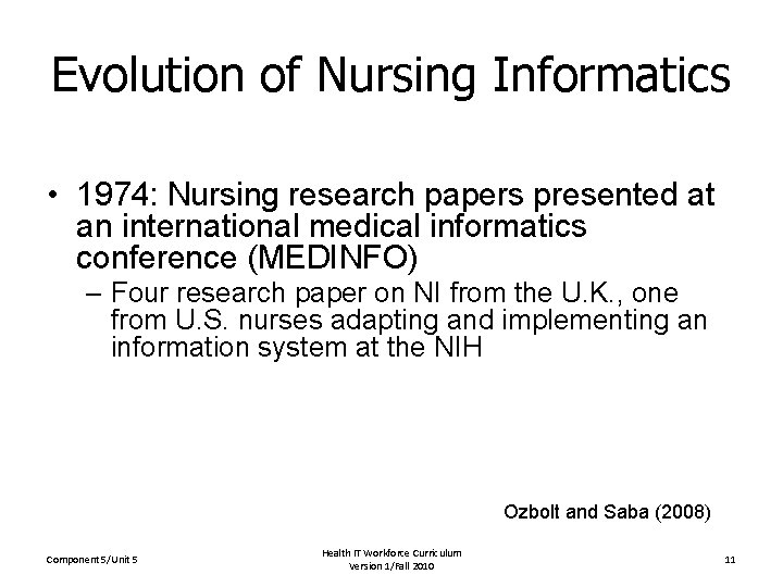 History of Health Information Technology in the U