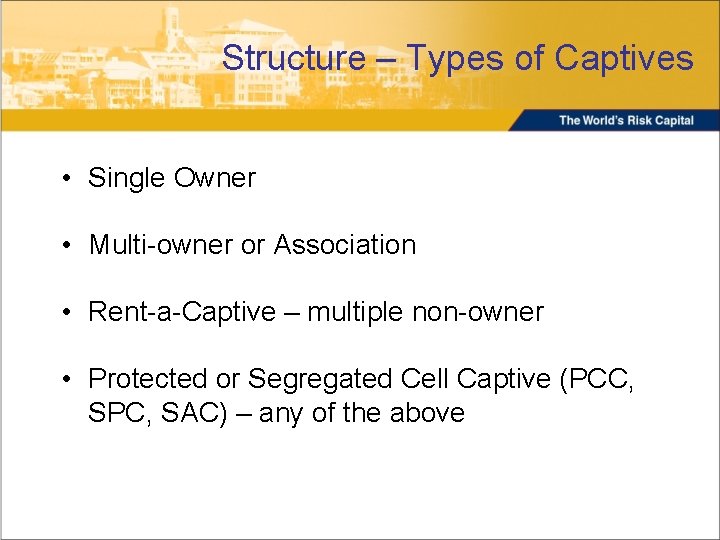 Financing Retained Risk Peter Willitts Structure What is