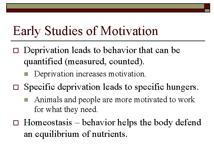 PSY 402 Theories of Learning Chapter 9 Motivation