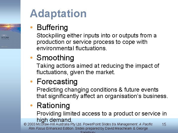CHAPTER 3 UNDERSTANDING INTERNAL EXTERNAL ENVIRONMENTS 2003 Mc