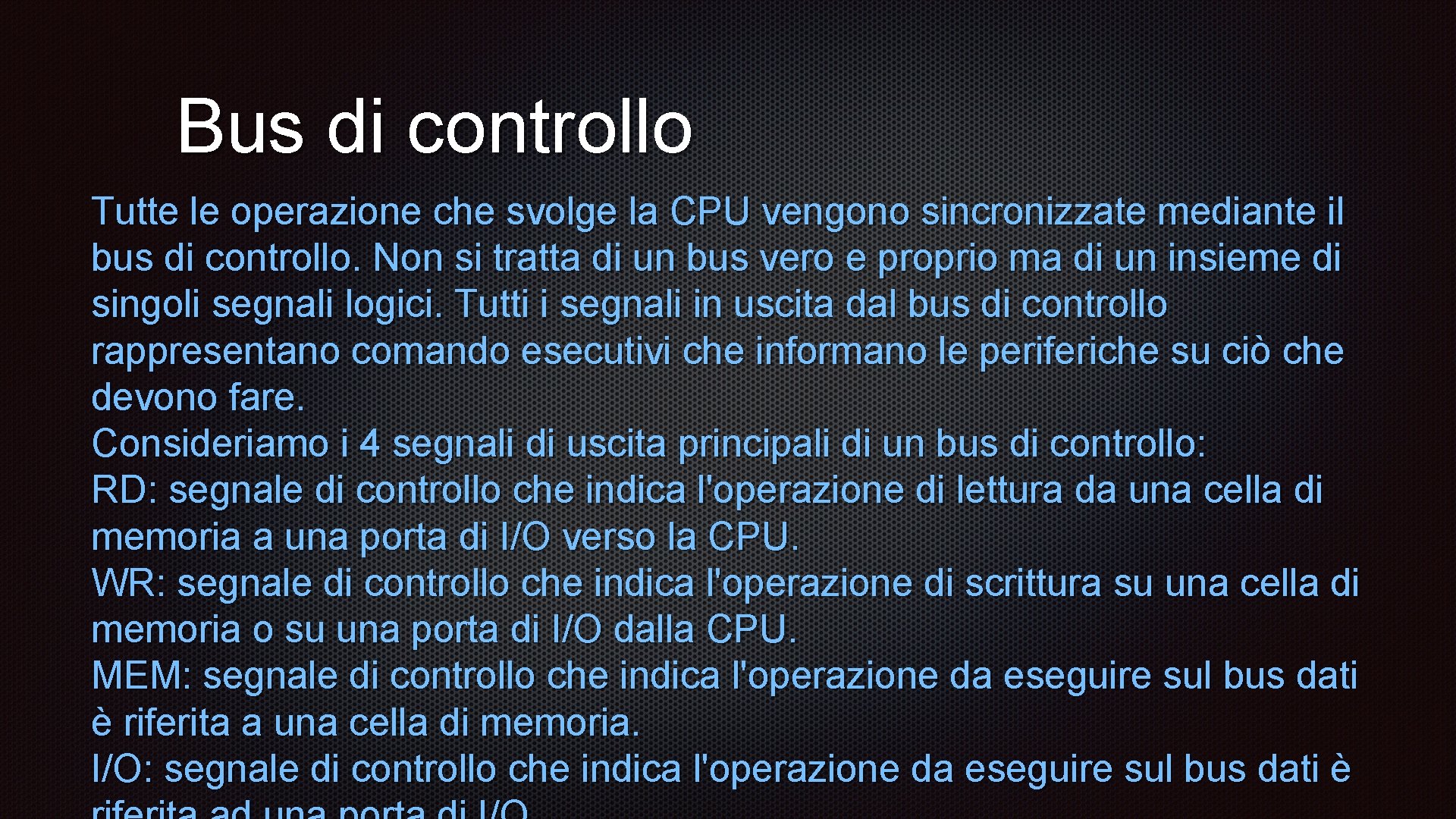 I BUS un insieme di fili conduttori che