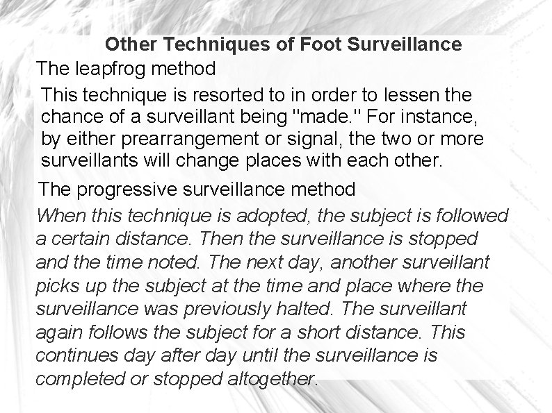 Interviewing Techniques Workshop Finding the Truth Les Cochren