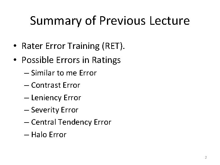LECTURE TWENTY TWO HRM755 PERFORMANCE MANAGEMENT OSMAN BIN
