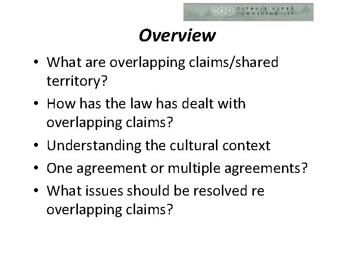 Overlapping Claims and Shared Territories Matt Mc Pherson