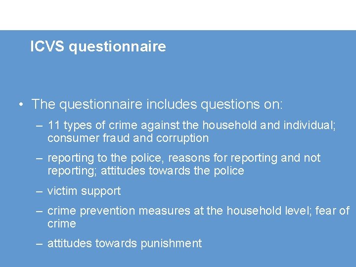 International Crime Victim Survey International Crime Business Survey