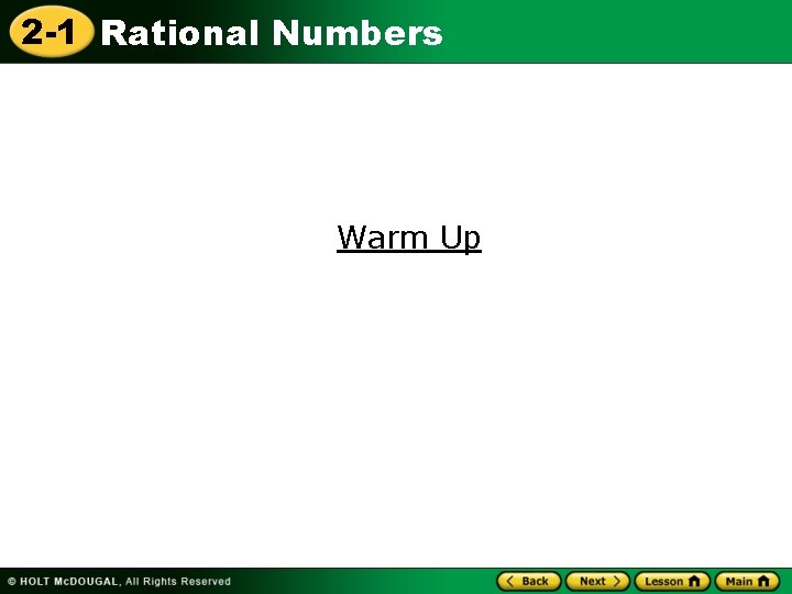 2 1 Rational Numbers Warmup Place homework in