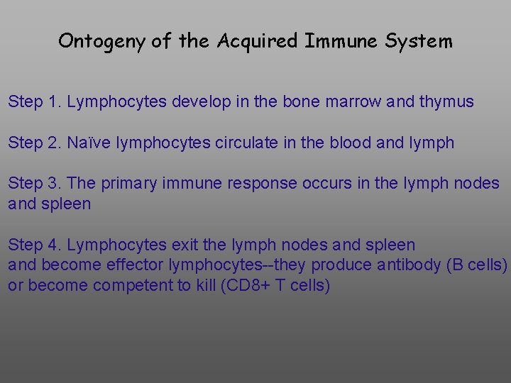 Immunology CourseGeneral Principles 1 Repetition is good especially