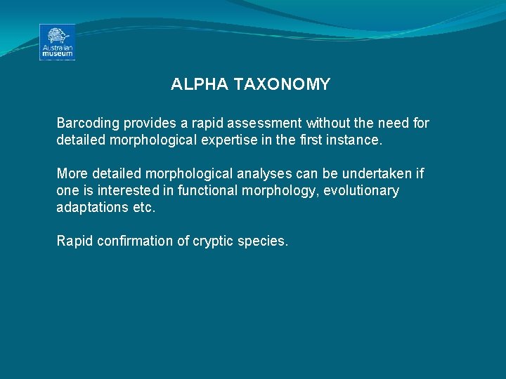 DNA Barcoding and The Australian Barcode Network www