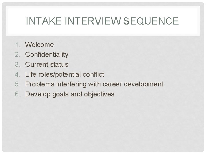CAREER COUNSELING INTAKE INTERVIEW DR DEB OSBORN SIMILAR