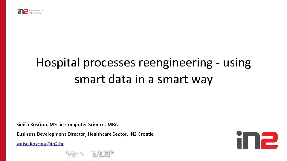 Hospital processes reengineering using smart data in a
