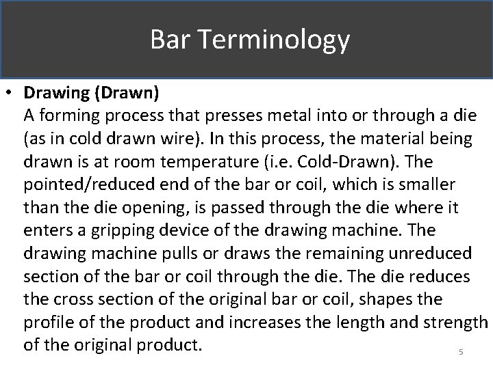 ESP Specialty Steel Products Bar Basics and Terminology