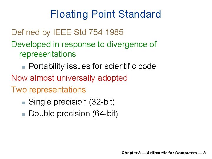 Lecture 11 n Floatingpoint numbers n Circuits for