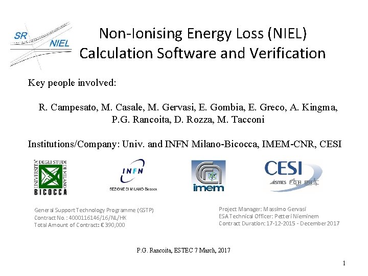 NonIonising Energy Loss NIEL Calculation Software and Verification