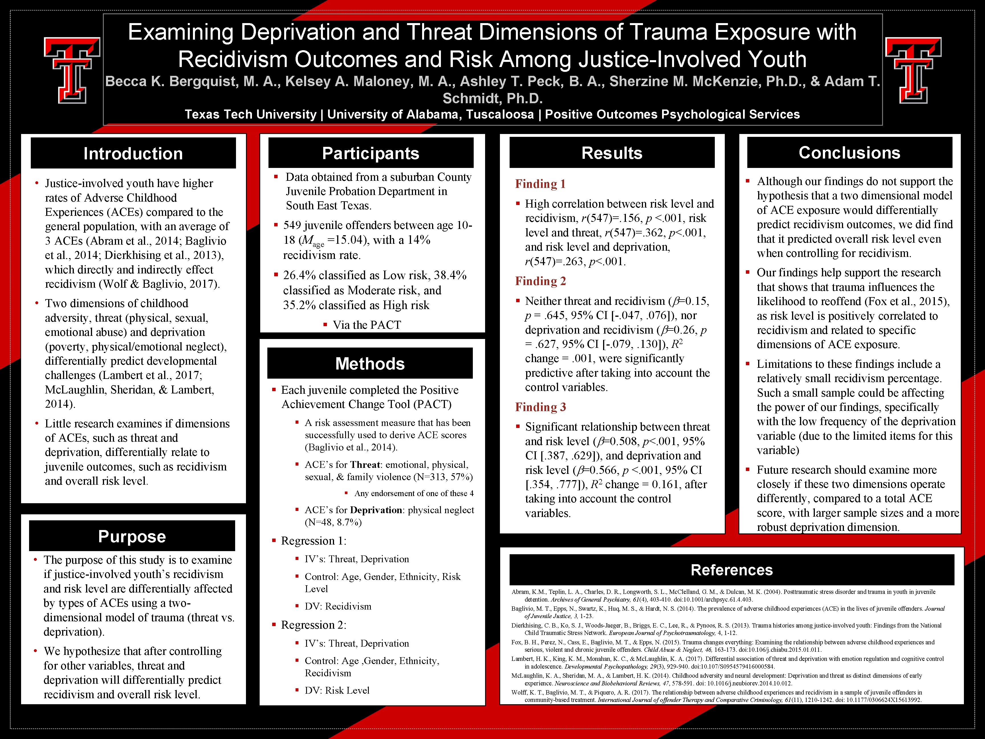 Examining Deprivation and Threat Dimensions of Trauma Exposure